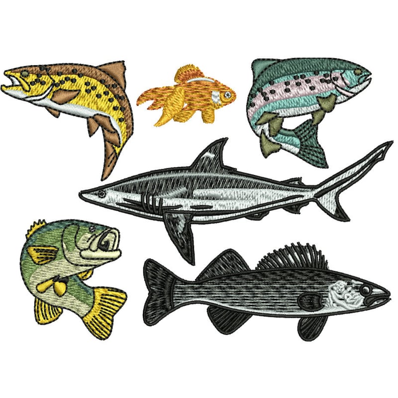 Fish Embroidery - Etsy