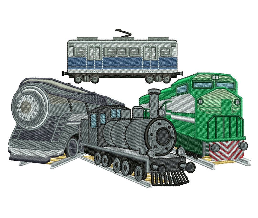 Trains Embroidery Design Value Pack - Etsy