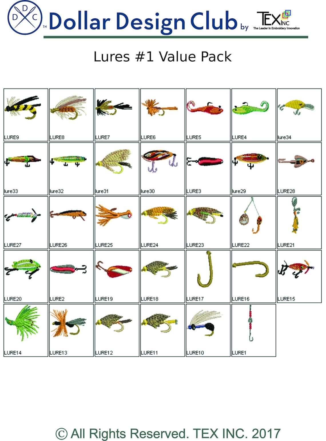 Fishing Lures Embroidery Design Value Pack | Etsy