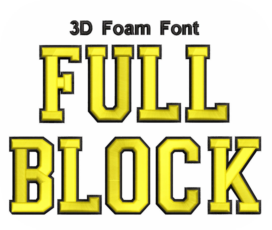 3D Foam Font Full Block 2 Color Value Pack - Etsy
