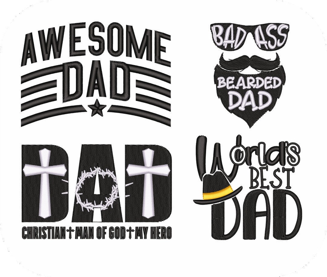 Dad #1 Embroidery Design Value Pack - Etsy