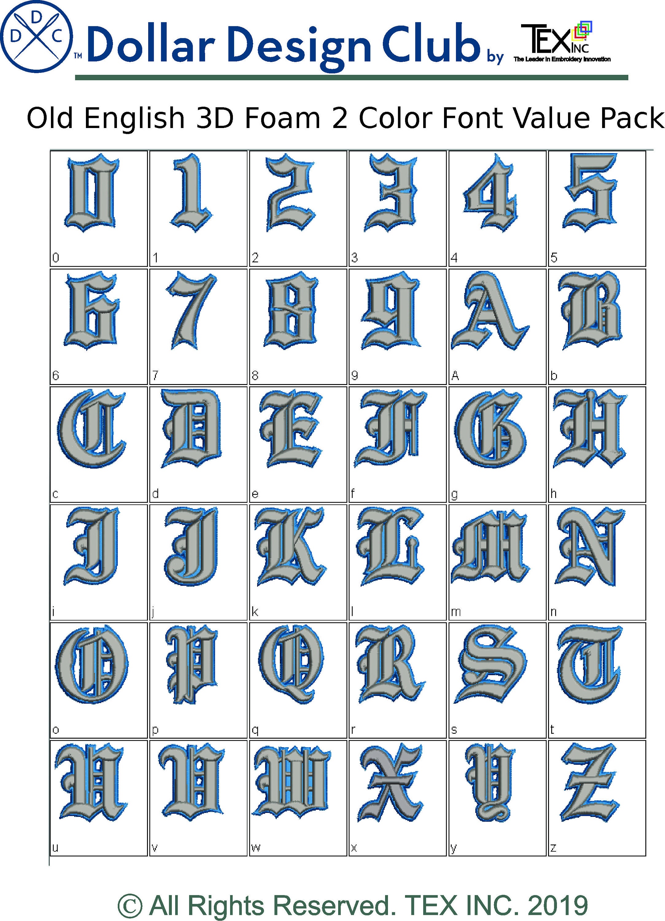 3D Foam Font Old English 2 Color Value Pack - Etsy