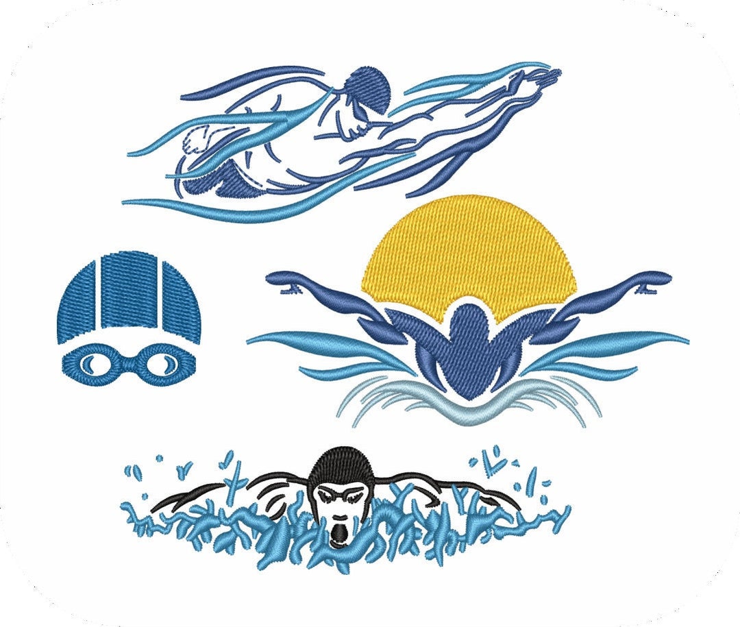 SWIM #1 Embroidery Design Value Pack - Etsy