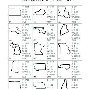 State Outlines Embroidery Design Value Pack - Etsy