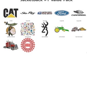Jacketback #1 Embroidery Design Value Pack - Etsy