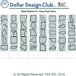 State Outlines Embroidery Design Value Pack - Etsy
