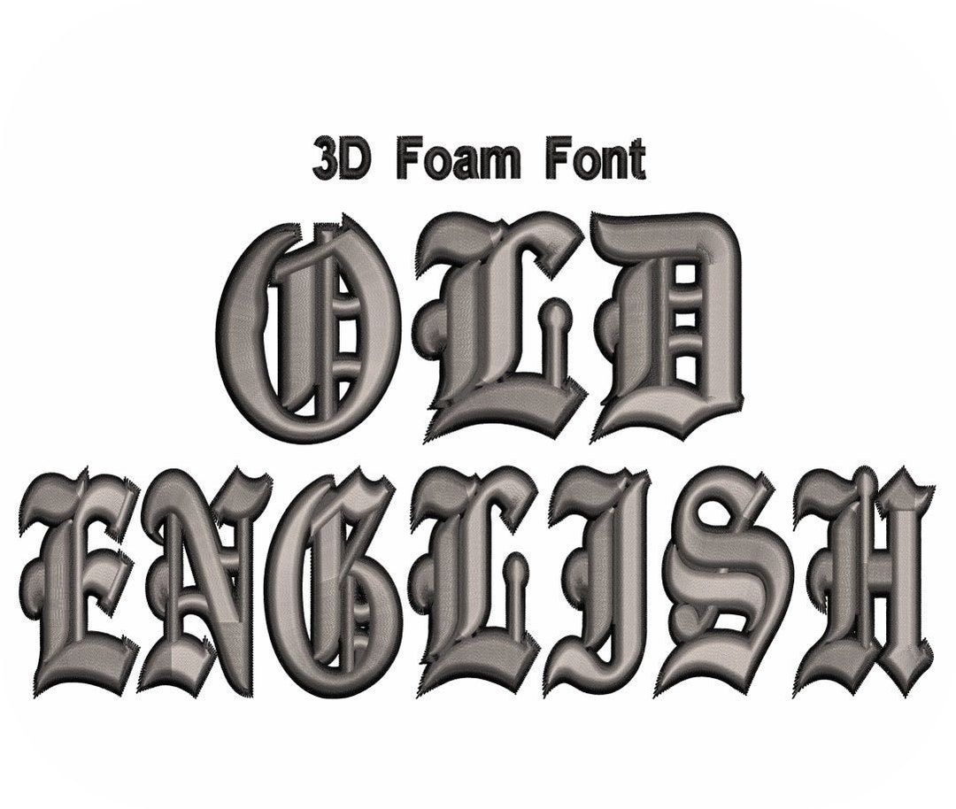 3D Foam Font Old English 2 Color Value Pack - Etsy