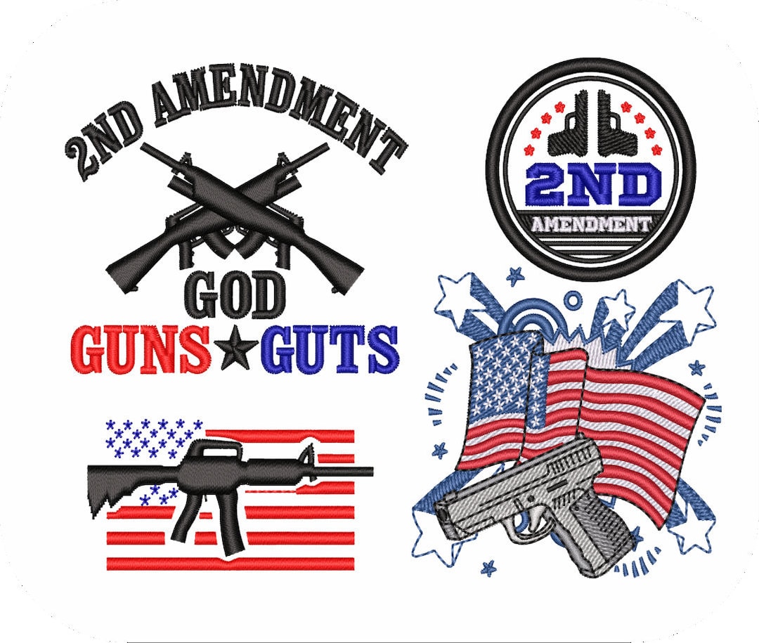 2nd Amend Gun #2 Embroidery Design Value Pack - Etsy