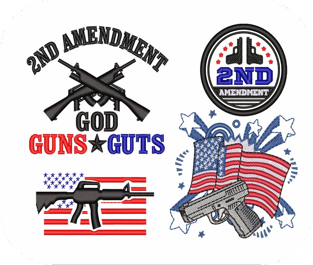 2nd Amend Gun 2 Embroidery Design Value Pack - Etsy