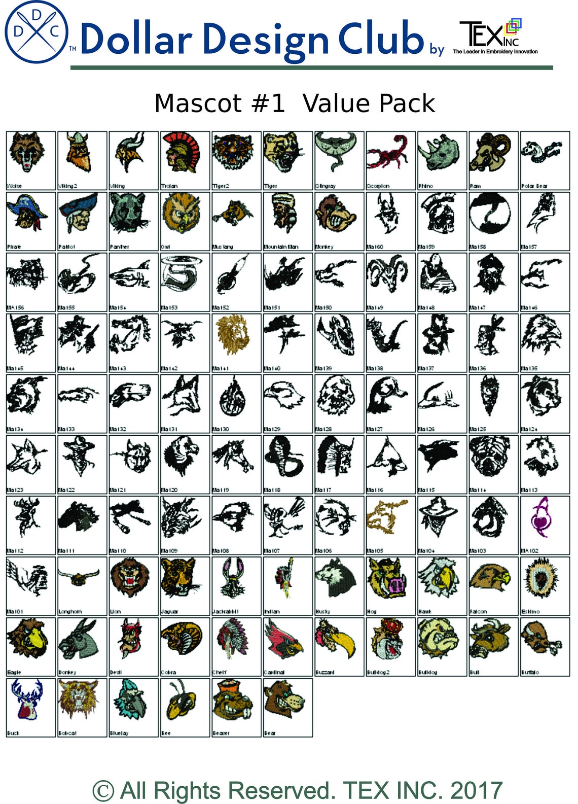 Mascots Embroidery Design Value Pack - Etsy