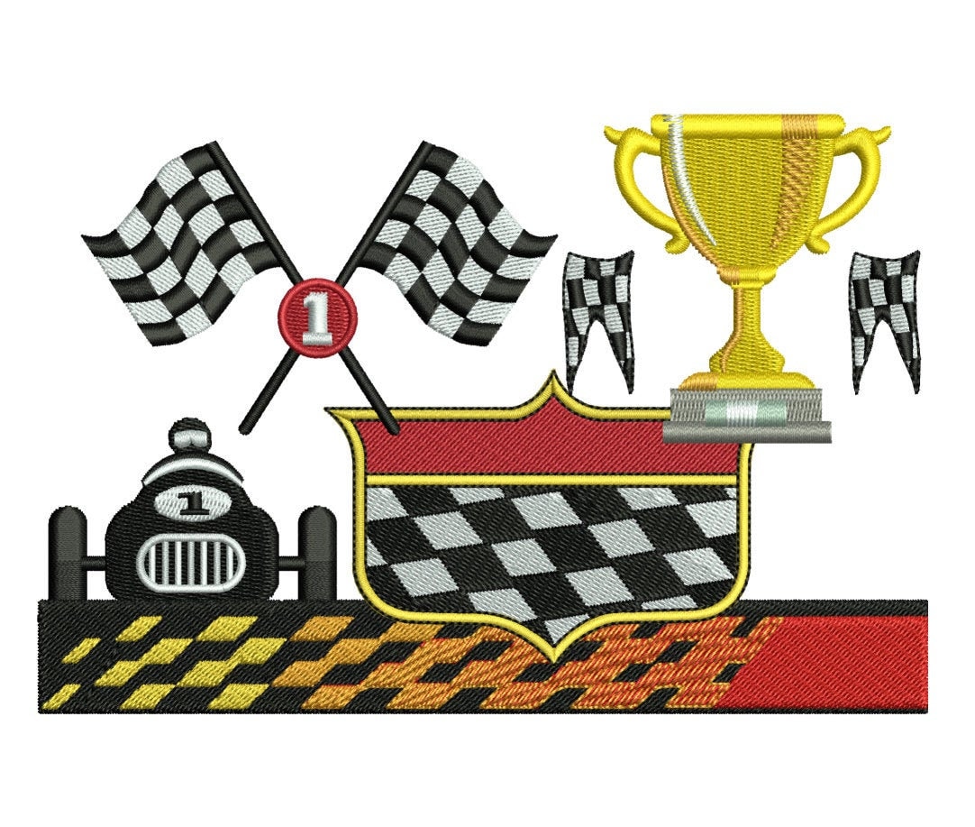 Racing Embroidery Design Value Pack - Etsy