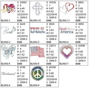 Bling Machine Embroidery Designs Pack | Rhinestone Glam Sparkle Designs ...