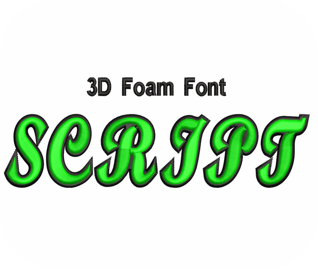 3D Foam Font Script 2 Color Value Pack - Etsy