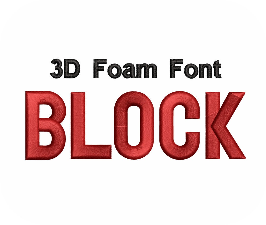 3D Foam Font Block 1 Color Value Pack - Etsy