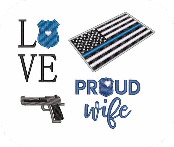 Police 1 Embroidery Design Value Pack | Etsy