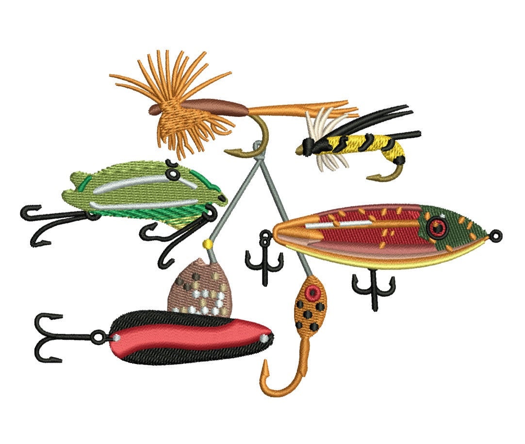Fishing Lures Embroidery Design Value Pack - Etsy