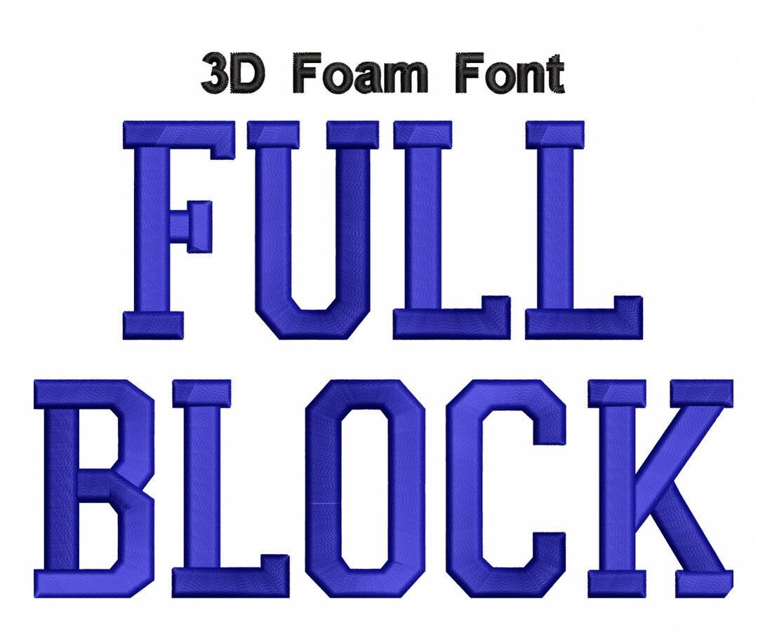 3D Foam Font Full Block 1 Color Value Pack - Etsy