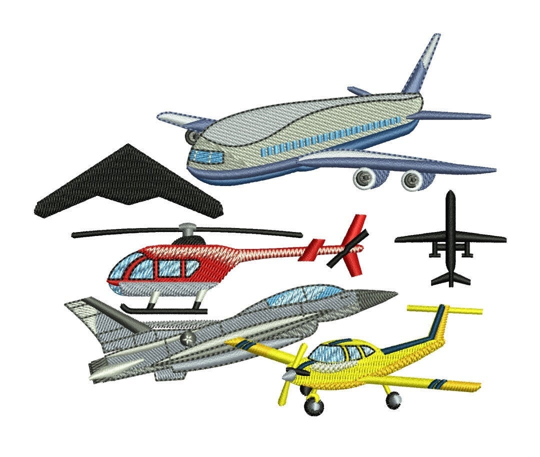 Aircraft1 Embroidery Design Value Pack - Etsy