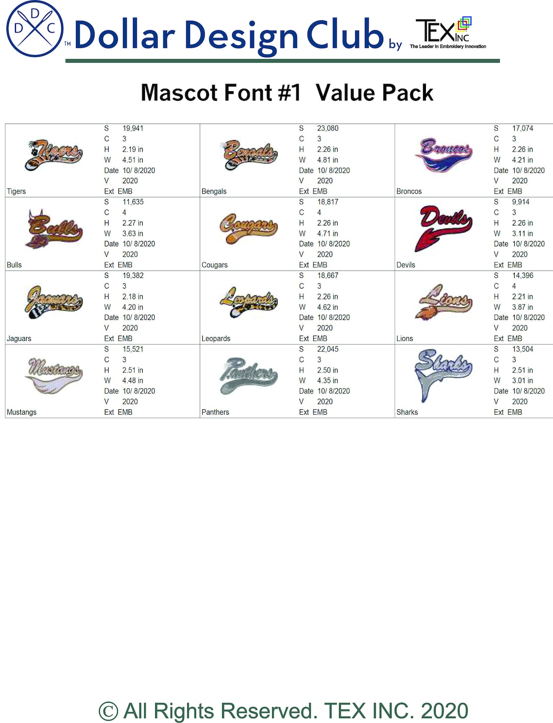 Mascot Font 1 Color Value Pack - Etsy