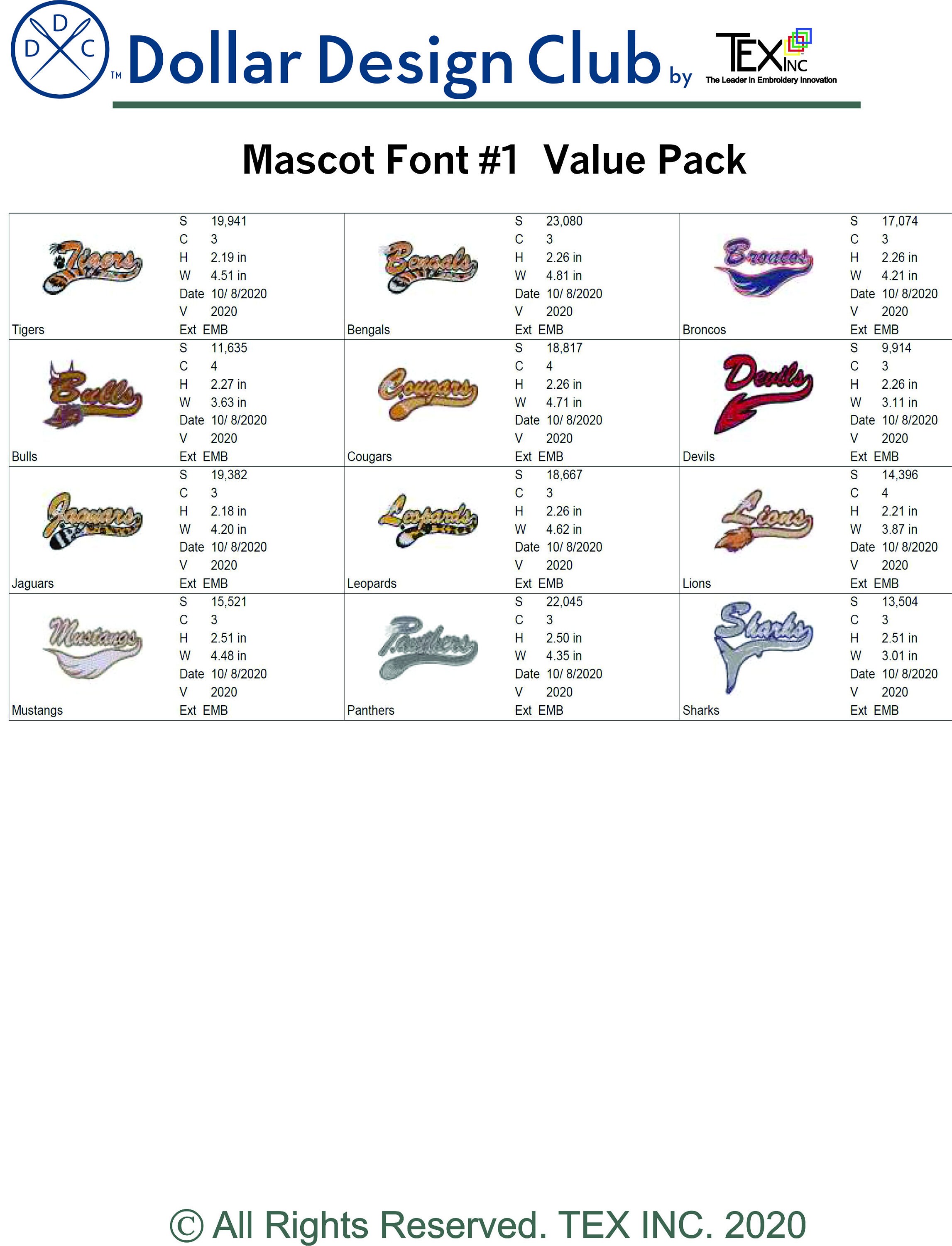 Mascot Font 1 Color Value Pack - Etsy