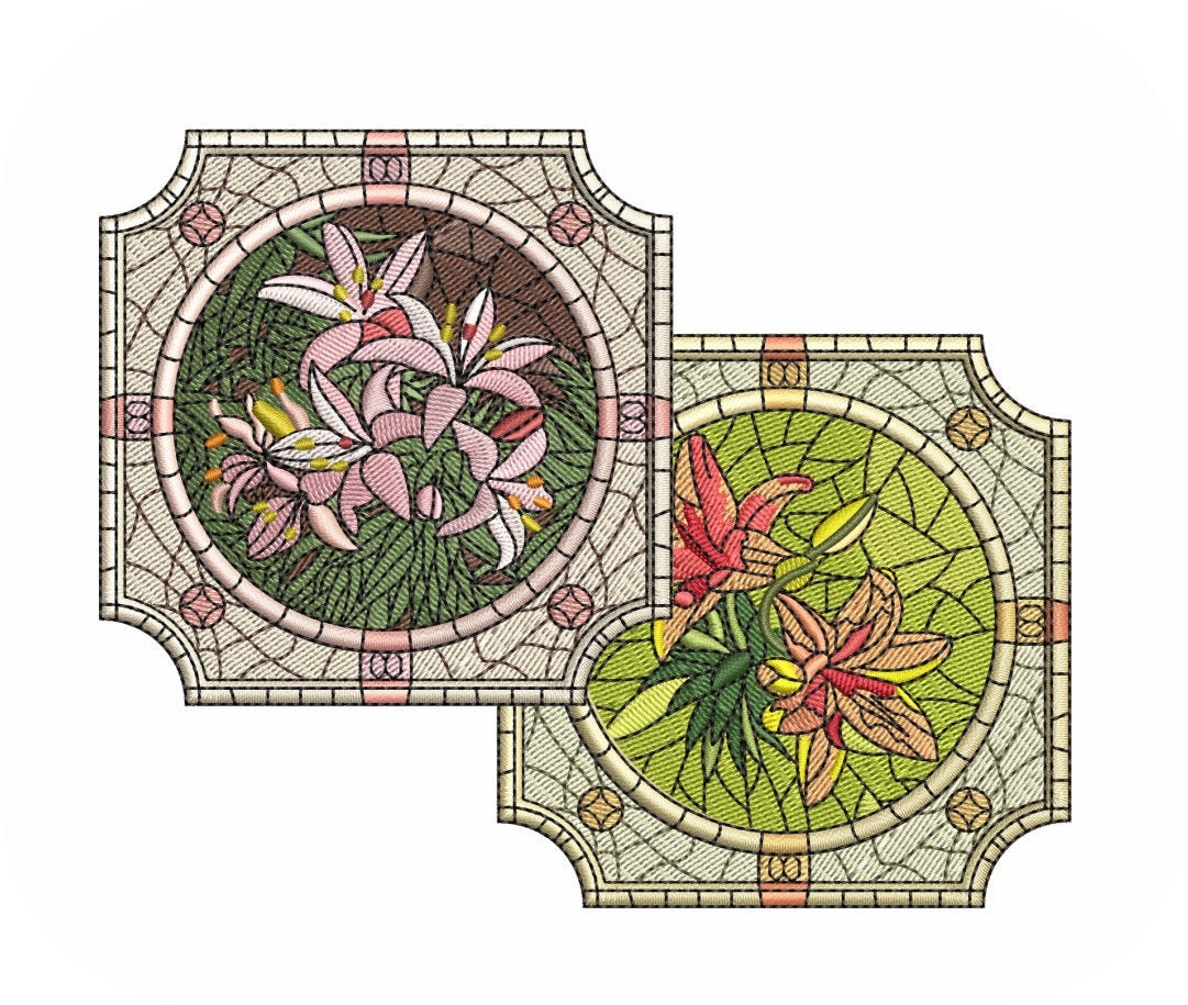 Stain Glass Machine Embroidery Designs Pack | Stained Window Church ...
