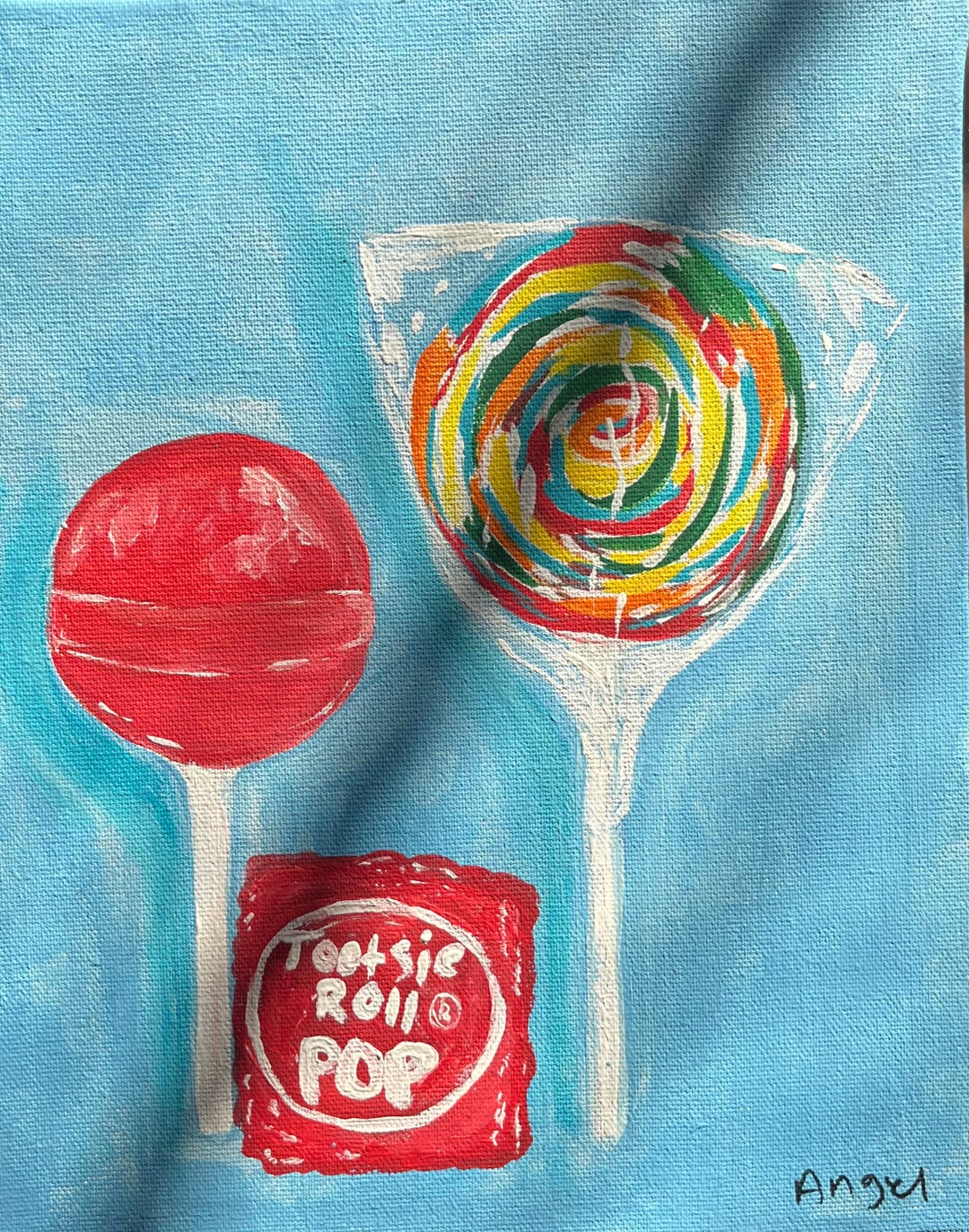 8x10 Lollipop Acrylic Painting - Etsy