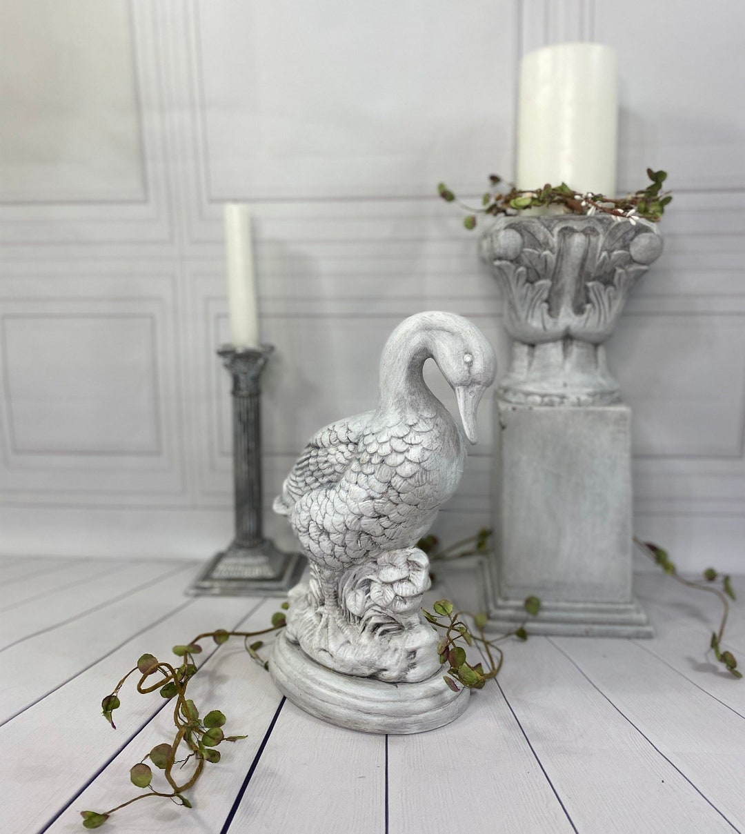 Duck, Lake House Décor, Vintage Duck Décor, Ceramic Duck, White Duck ...
