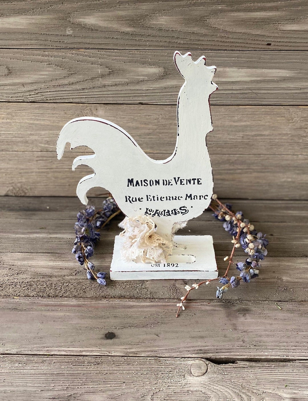 Rooster Decor Table Rooster Statue for Table Wooden Rooster Home Décor ...