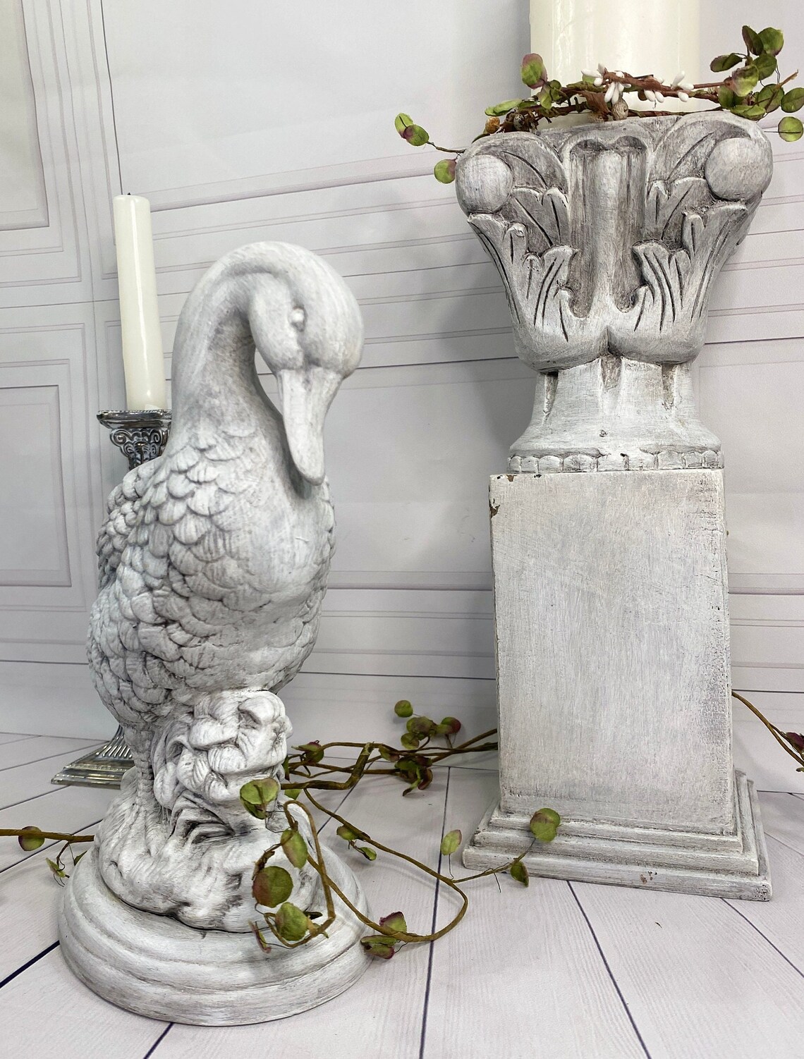 Duck, Lake House Décor, Vintage Duck Décor, Ceramic Duck, White Duck ...