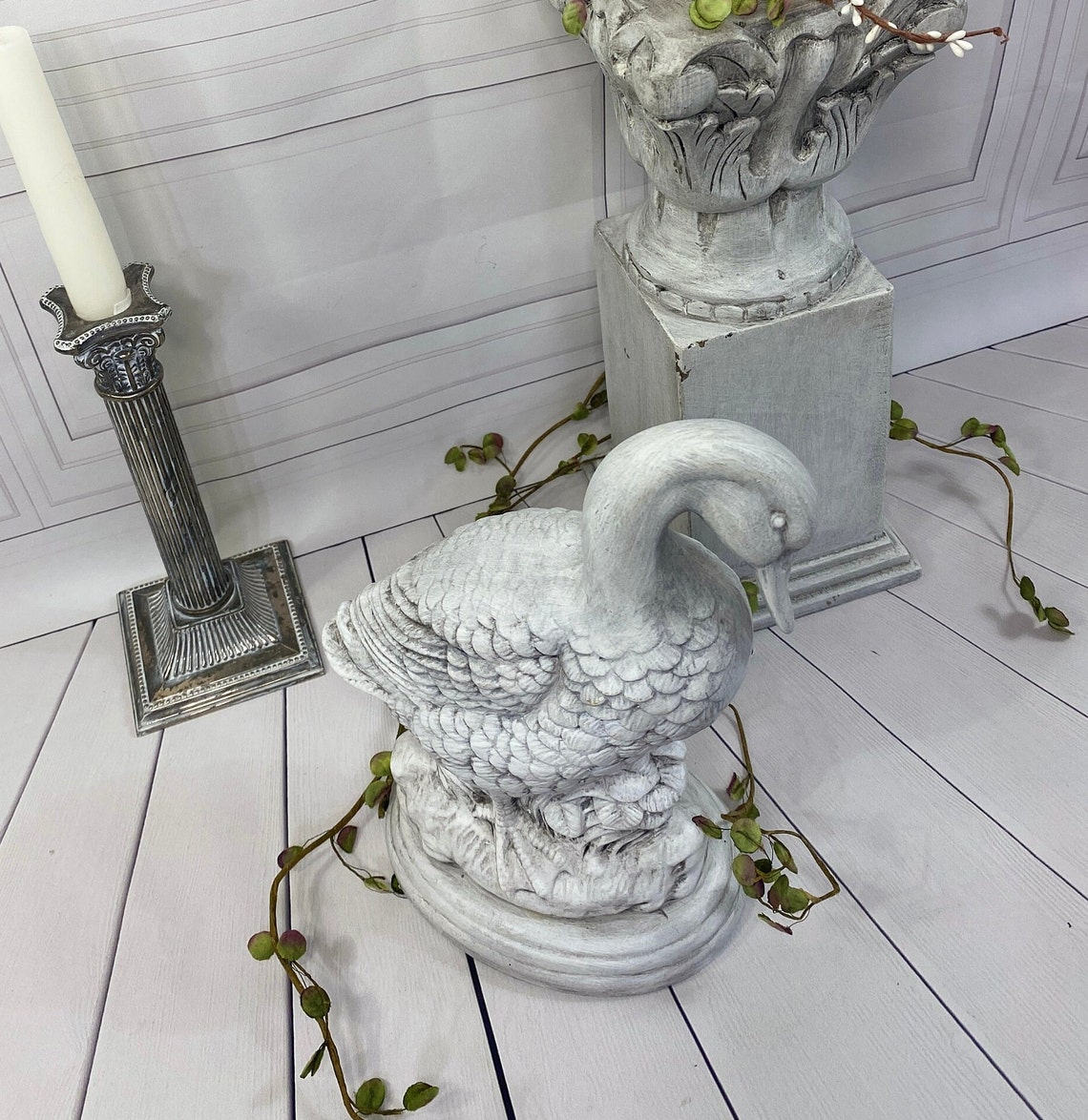 Duck, Lake House Décor, Vintage Duck Décor, Ceramic Duck, White Duck ...