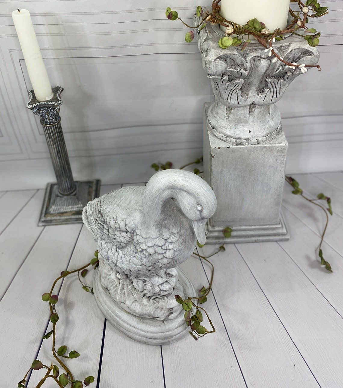 Duck, Lake House Décor, Vintage Duck Décor, Ceramic Duck, White Duck ...