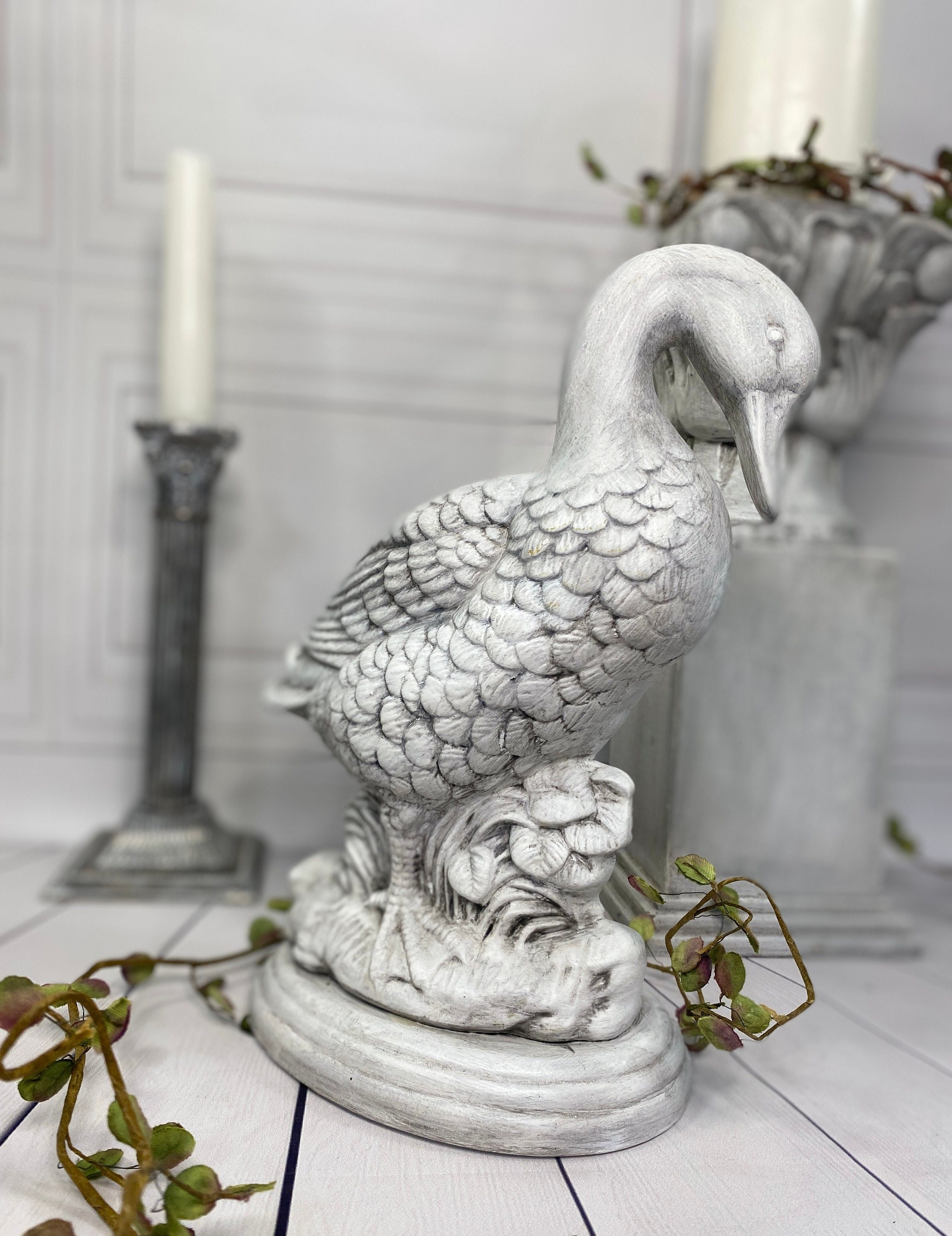 Duck, Lake House Décor, Vintage Duck Décor, Ceramic Duck, White Duck ...