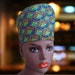Ankara African Print Headdress Crown With Metallic Detail. Blue, Aqua ...