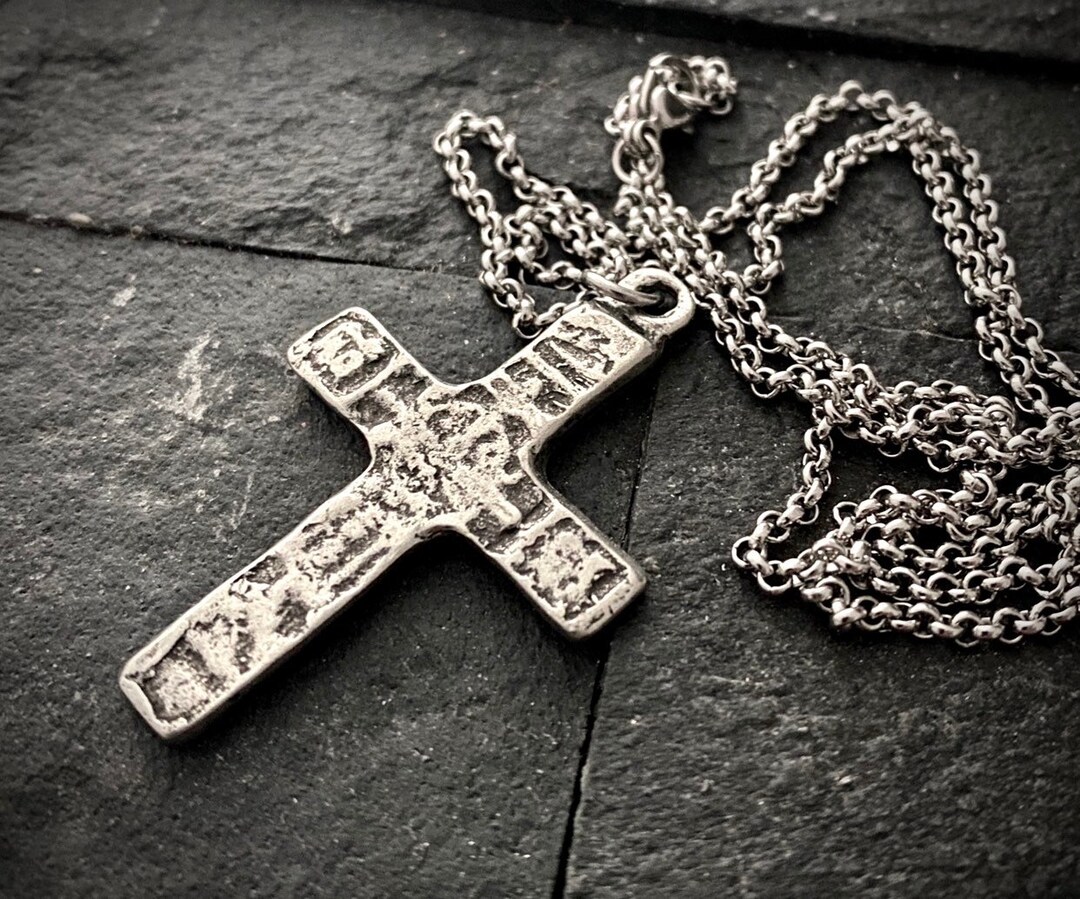 Ancient Cross Men's Necklace, Unisex Necklace, Cross, Medieval Cross, Mens Fashion, 20 or 24 in ...