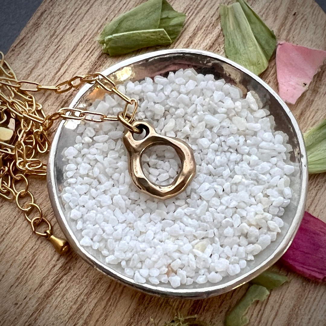 Small Gold Eternity Circle Necklace, Abstract, Organic Minimal Unity ...