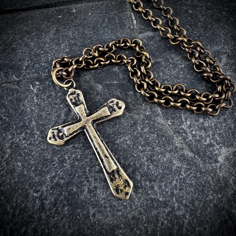 Antique Mens Cross Chain - Etsy