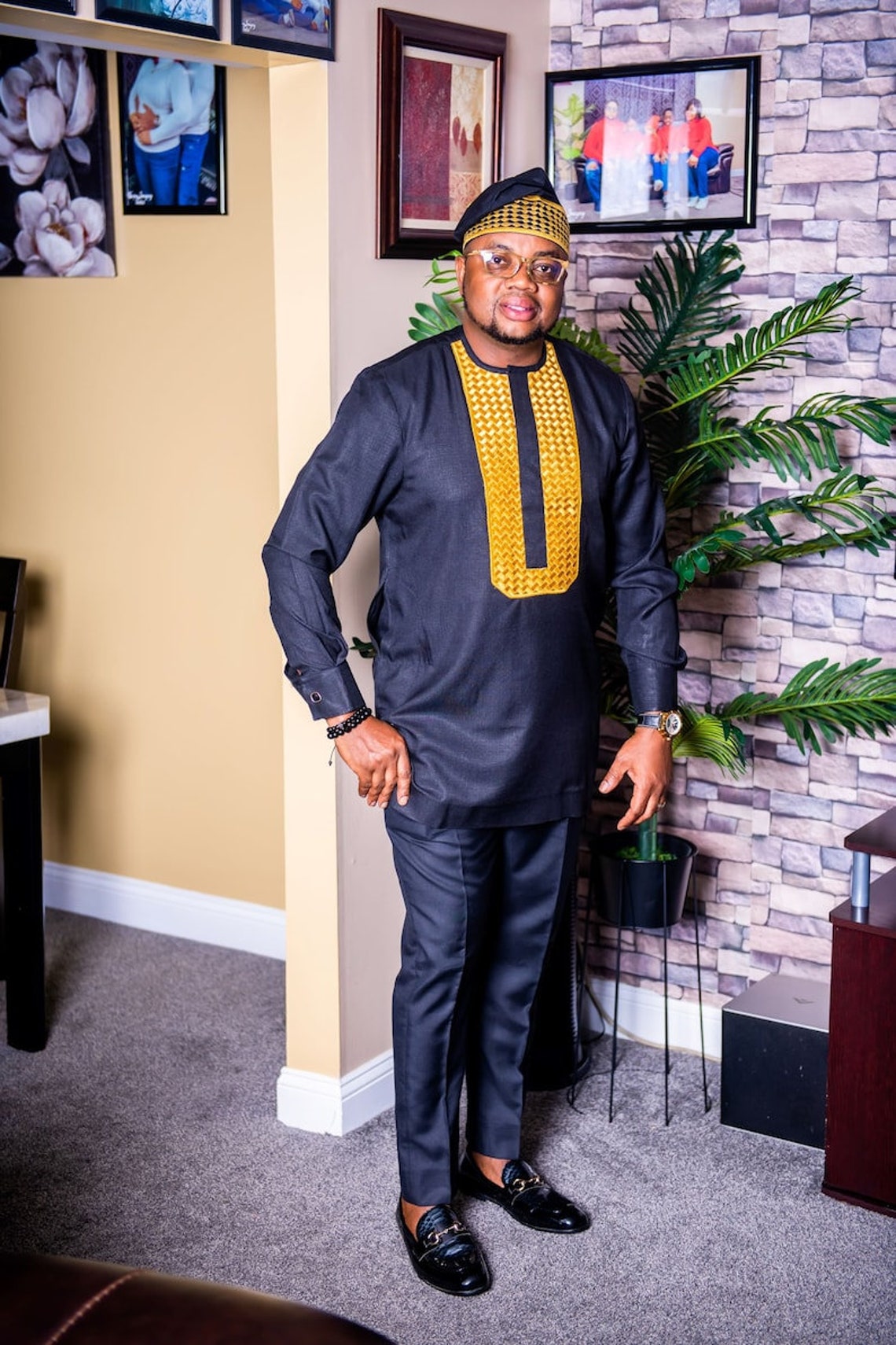 African Men's Wedding Native Suit/2 Pieces African Men Dansiki Wear ...