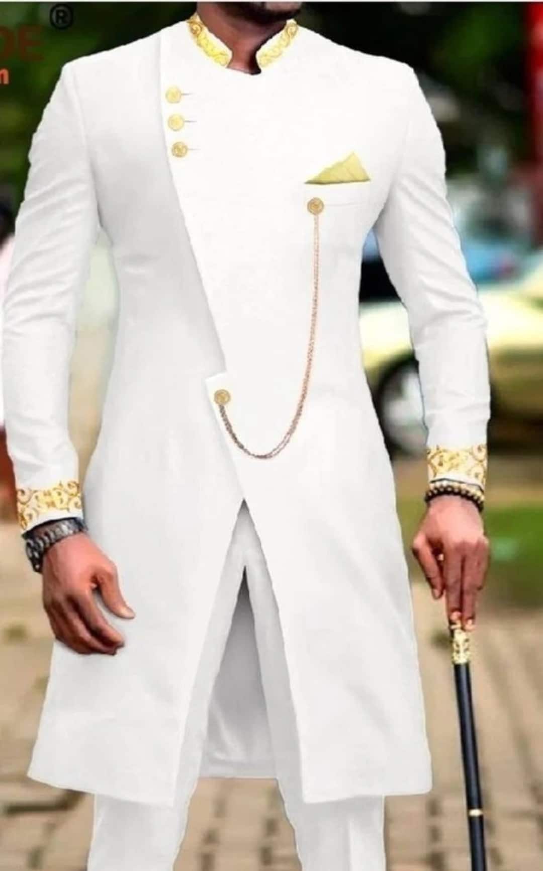 Tolu African Men's Wedding Suits / Wedding Suit/dashiki /grooms Suit ...