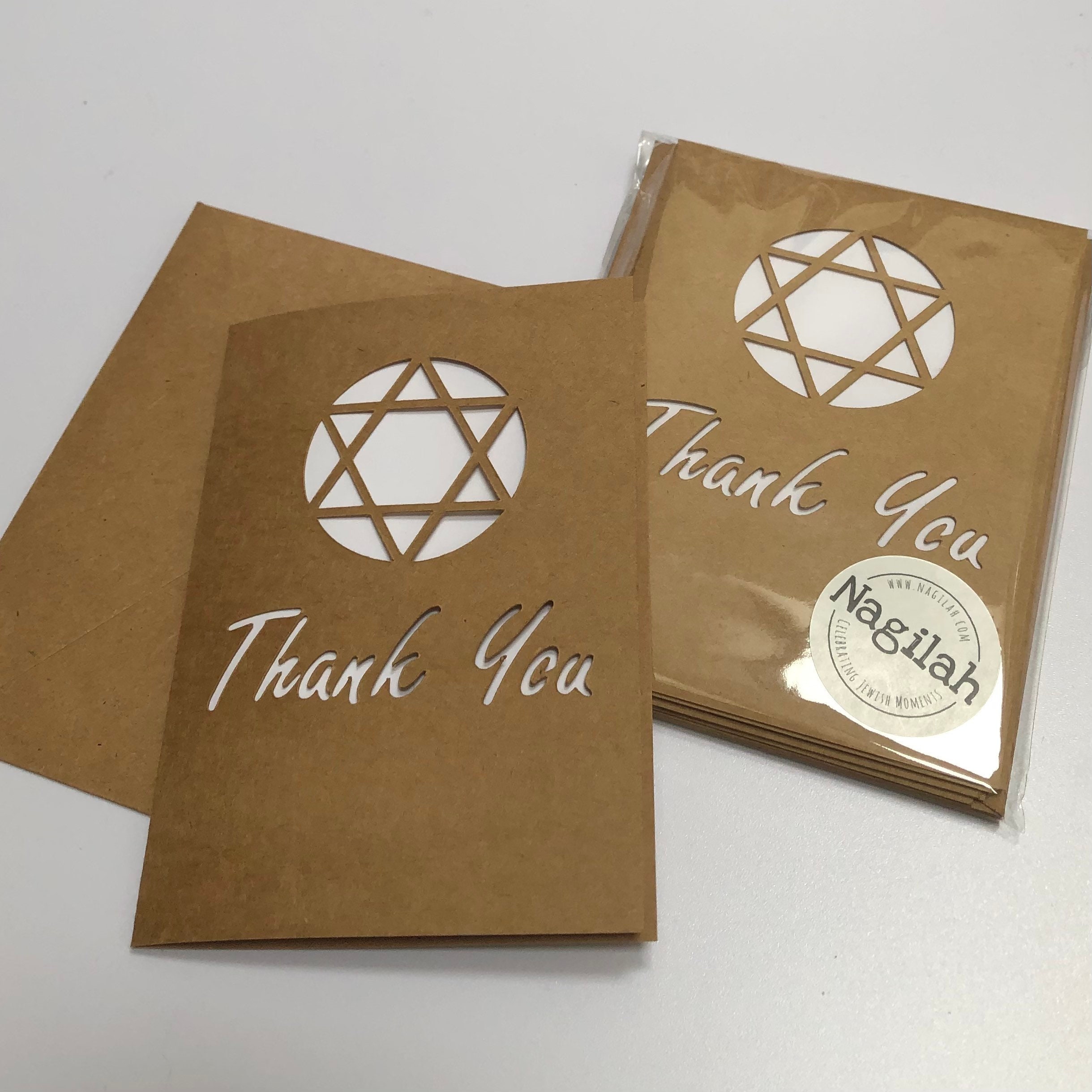 Pack of 4 Jewish Thank you cards paper-cut stationary. Great | Etsy