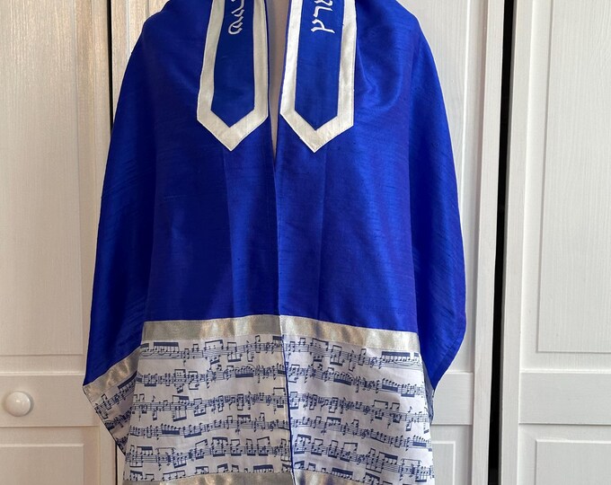 Royal Blue Silk Musical Tallit With a Tallit Bag. Jewish Prayer Shawl ...