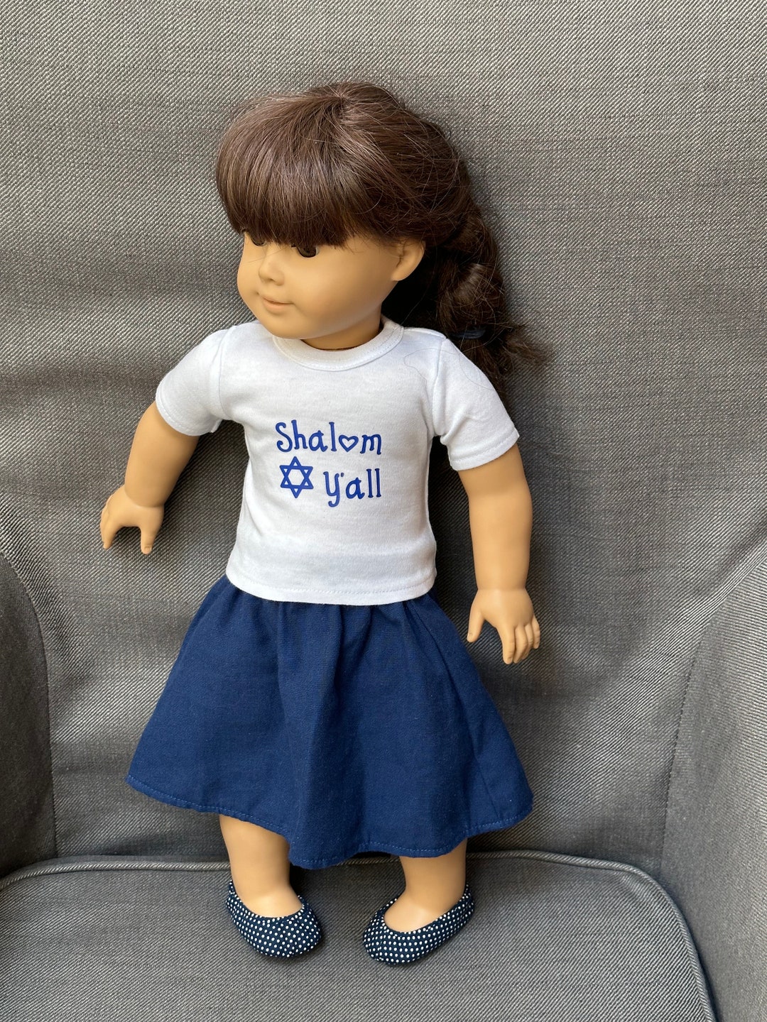 Jewish Doll T-shirt - Shalom Y’all - 18” Dolls - Chanukah Gift for ...