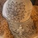 Hand Burned Branded Beige Wild Flower With Dandelion Base Ball Cap ...