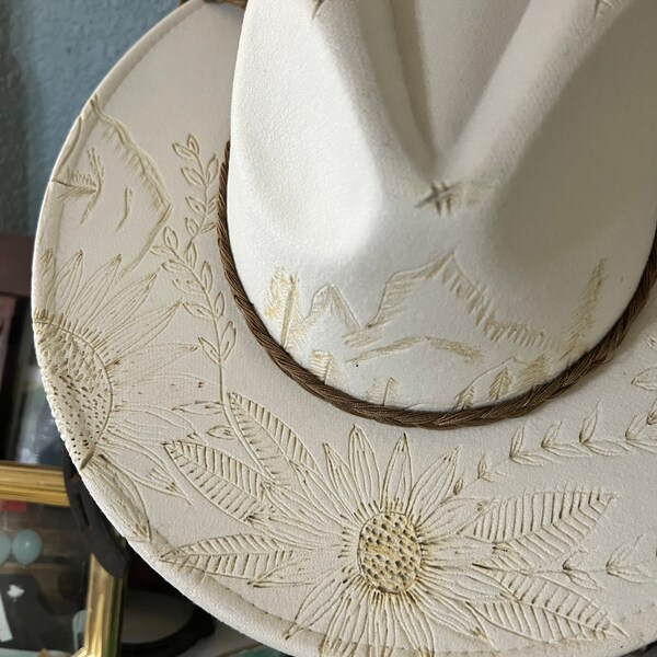 Burned Cowboy Hat - Etsy