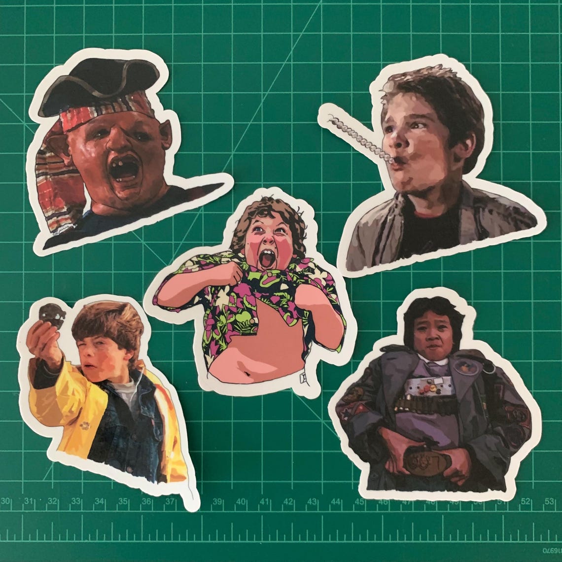 The Goonies 5 Pack Vinyl Stickers | Mikey, Data, Mouth, Chunk and Sloth ...