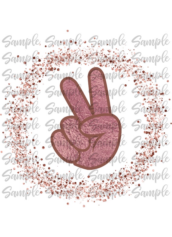 Rose Gold Peace Sign in Speckle Rose Gold Circle. DESIGN | Etsy