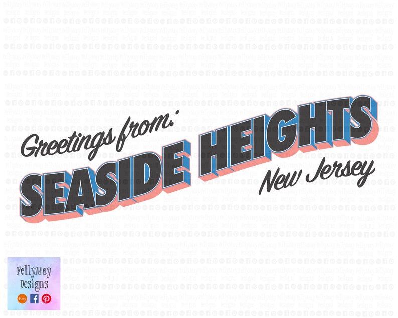 Greetings From Seaside Heights NJ SVG Digital Download - Etsy