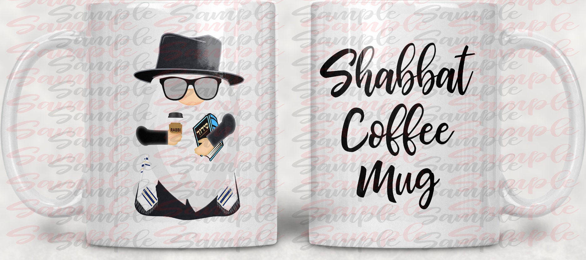 Shabbat Coffee Mug With Rabbi Holding Coffee and Siddur DIGITAL ...