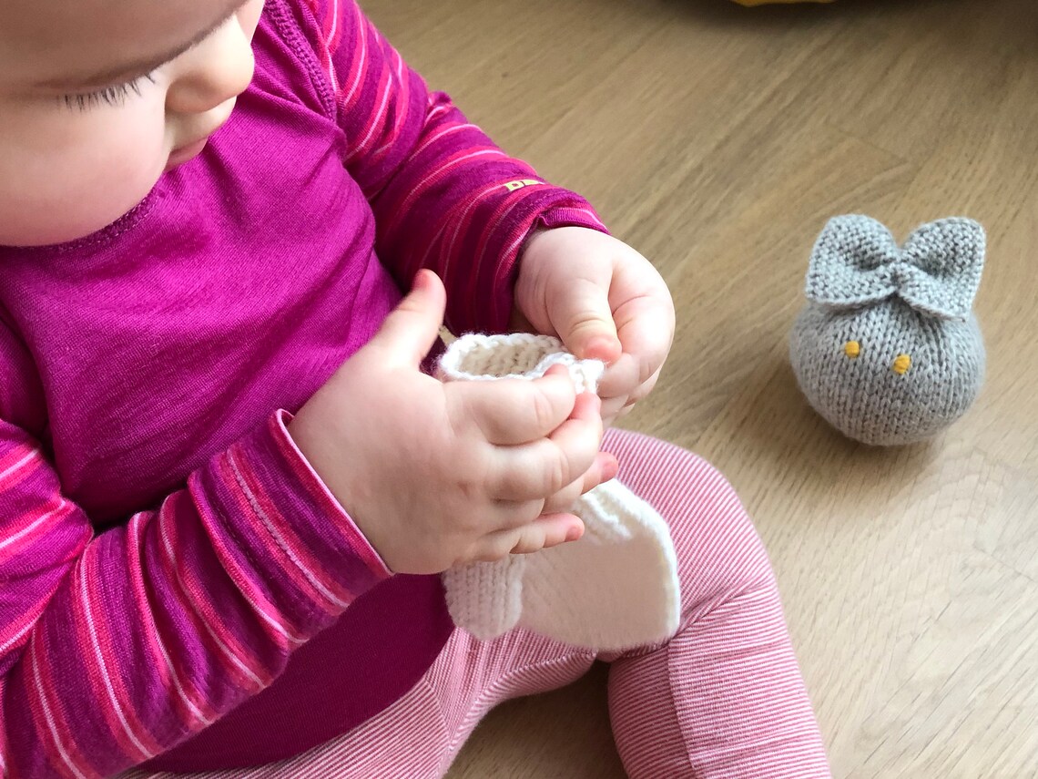 Handmade Merino Wool Baby Socks & Toy Set: Newborn Gift - Etsy