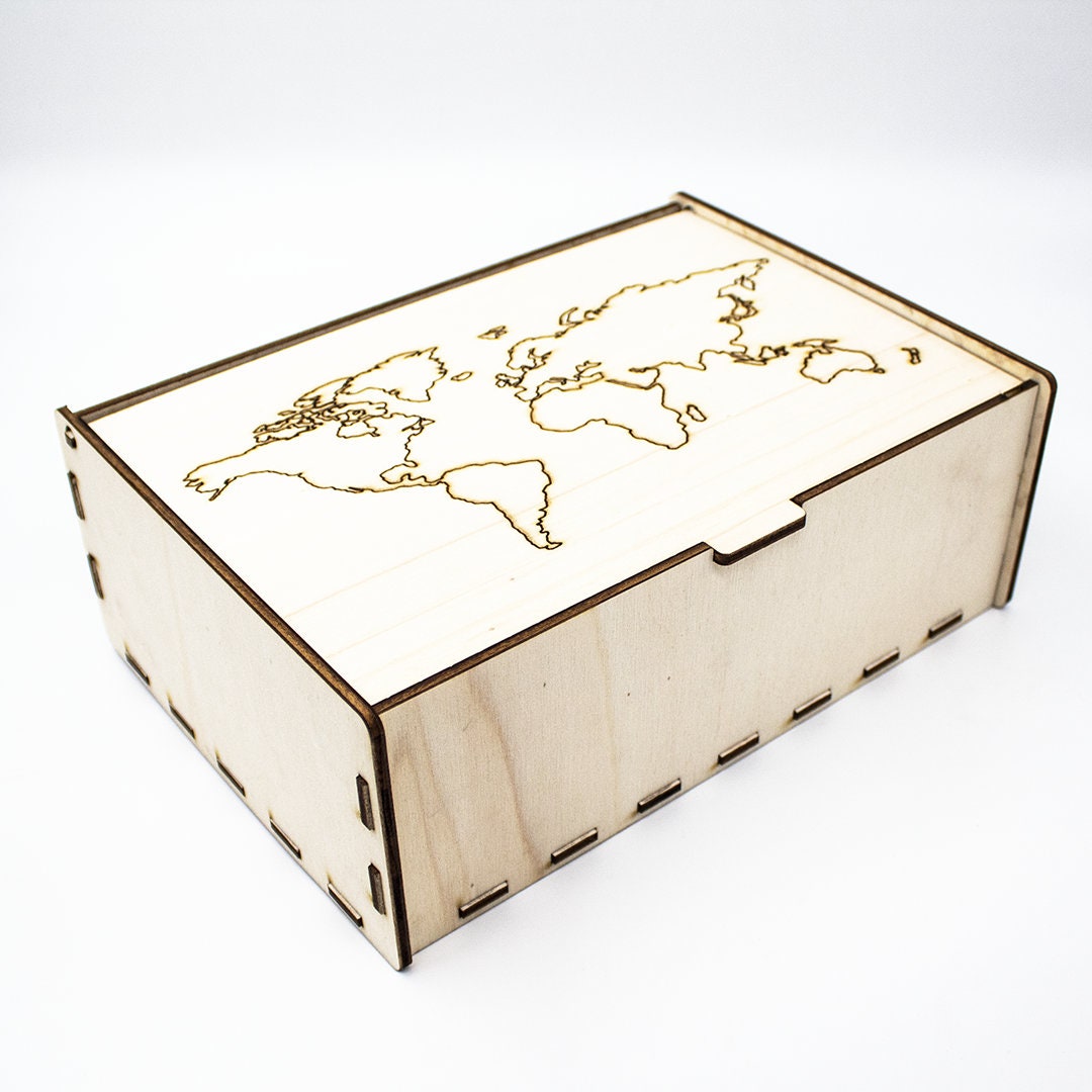 World Map Wooden Box | Keepsake | Saving Box | World Box | Gift Box - Etsy