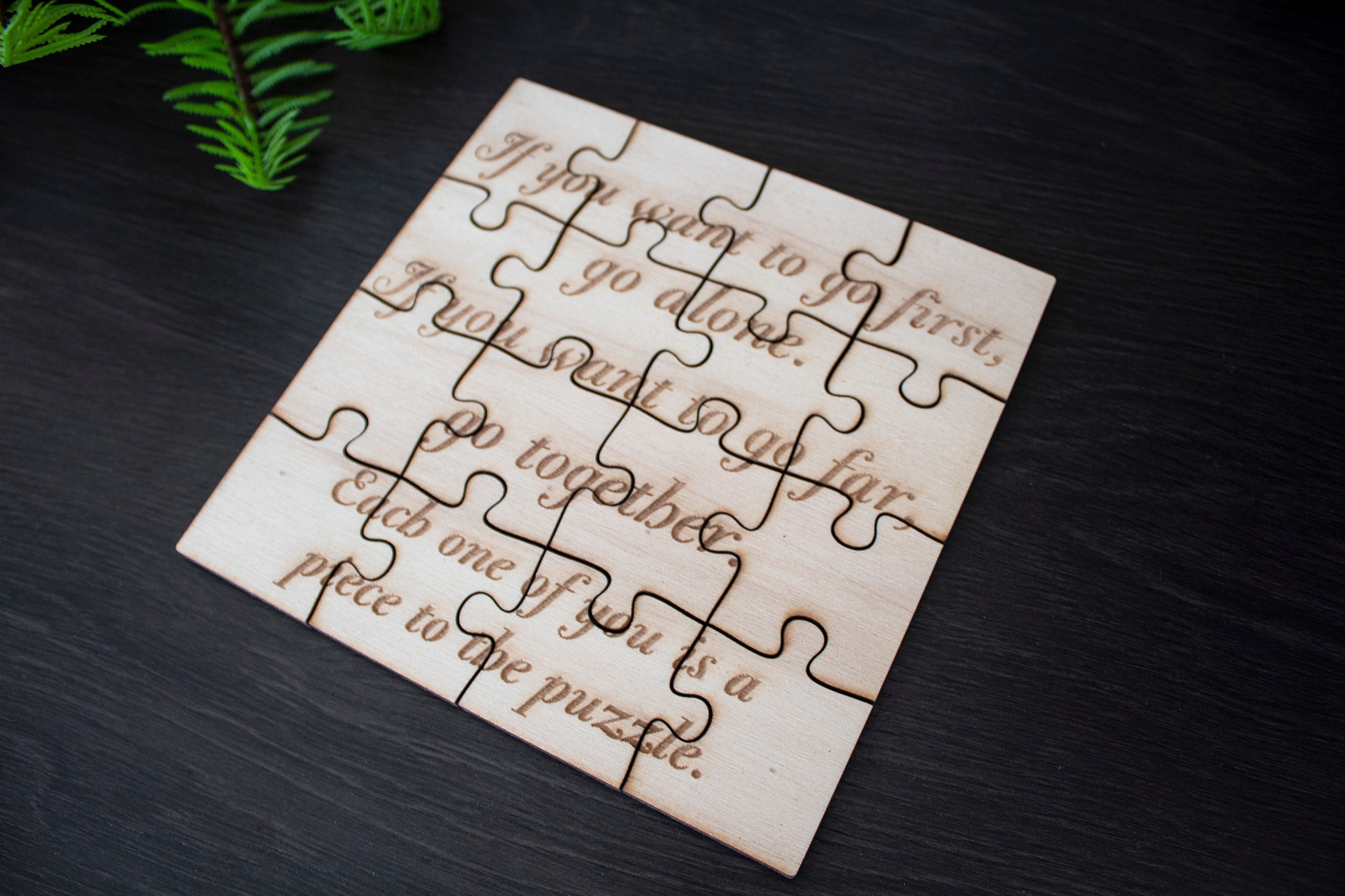 Custom Wooden Puzzle With Text - Etsy
